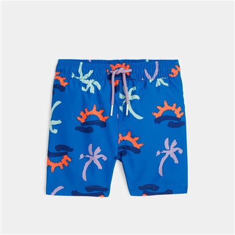 Short de bain bébé garçon bleu à motifs palmiers Catimini IDKIDS