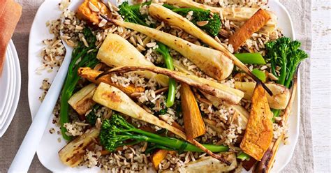 Roasted Parsnip And Sweet Potato Quinoa Pilaf
