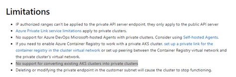 Existing Aks Cluster Update To Private Cluster Microsoft Qanda