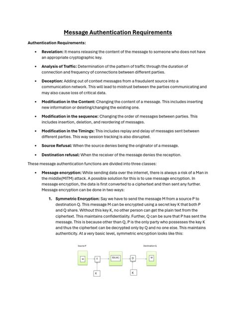 Message Authentication Requirements Pdf Public Key Cryptography Encryption