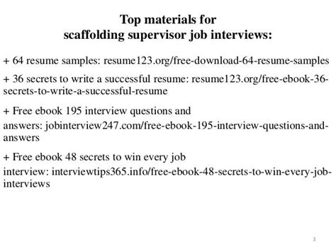 Scaffolding Supervisor Resume Sample Pdf Ebook Free Download