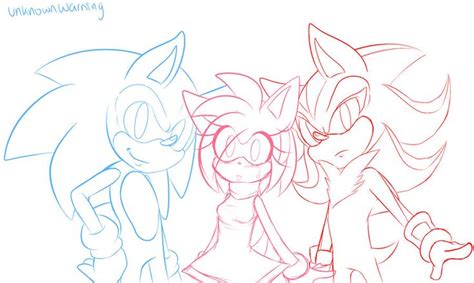 Sonshadamy Sketch By Unknownwarning On Deviantart Shadow And Amy Sonic And Shadow Sketches
