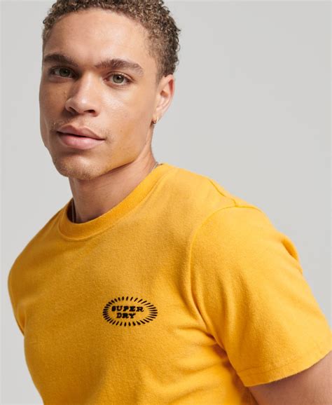 Mens Vintage Record Label T Shirt In Yellow Superdry Ie