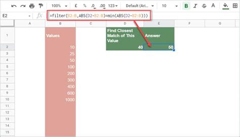 Formulas To Find Closest Match In Google Sheets