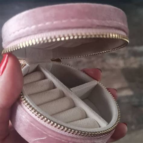Personalised Round Velvet Jewellery Box Travel Jewelry Box Bridesmaid