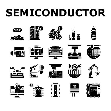Semiconductor Manufacturing Icons Vectors And Illustrations For Free