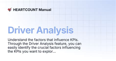 Driver Analysis Heartcount Manual