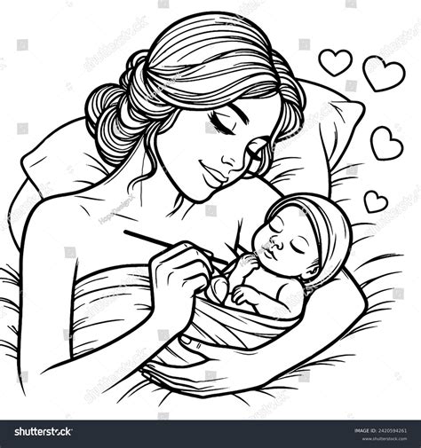 Heartwarming Mothers Day Coloring Page Illustrating Stock Vector Royalty Free 2420594261