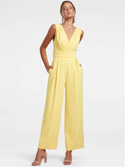 Buy Forever New Women Yellow Solid Basic Jumpsuit Jumpsuit For Women