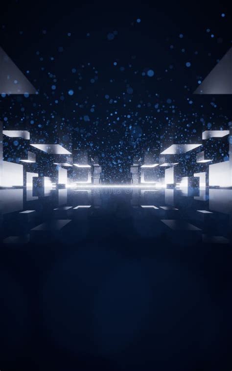 Digital Geometry With Empty Ground D Rendering Stock Illustration