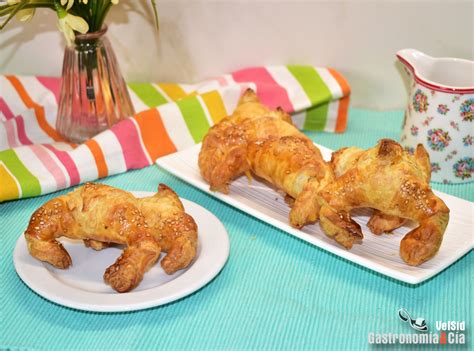 Receta De Croissants Fáciles De Hojaldre Jamón Y Queso En Freidora De