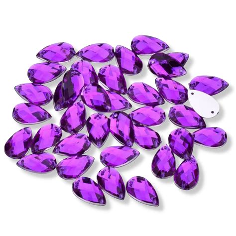 Resin Sew On Teardrop Dark Purple Glamfit Bikinis