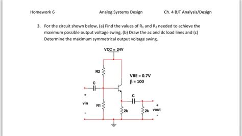 Solved For The Circuit Shown Below A Find The Values Of