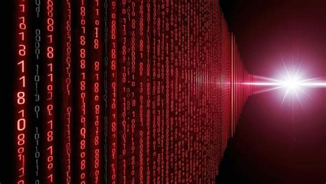 Abstract Red Binary Code Background With Bright Light Premium Ai
