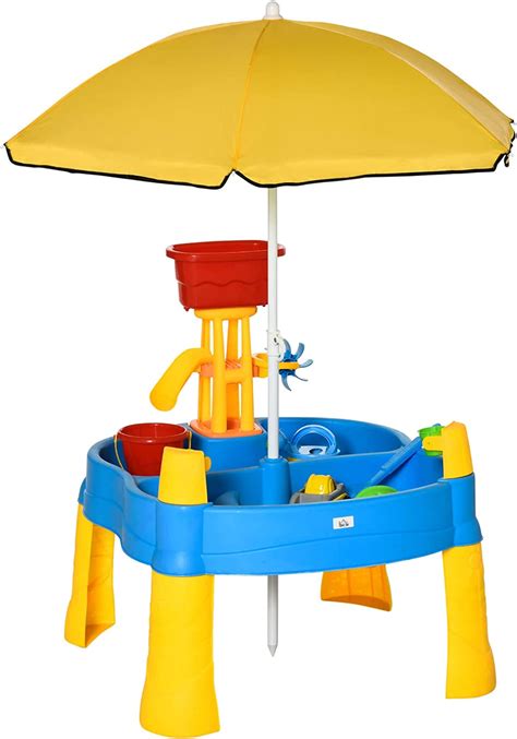 Homcom Sand Und Wasserspieltisch 2 In 1 Tischspielset Für Sand Und