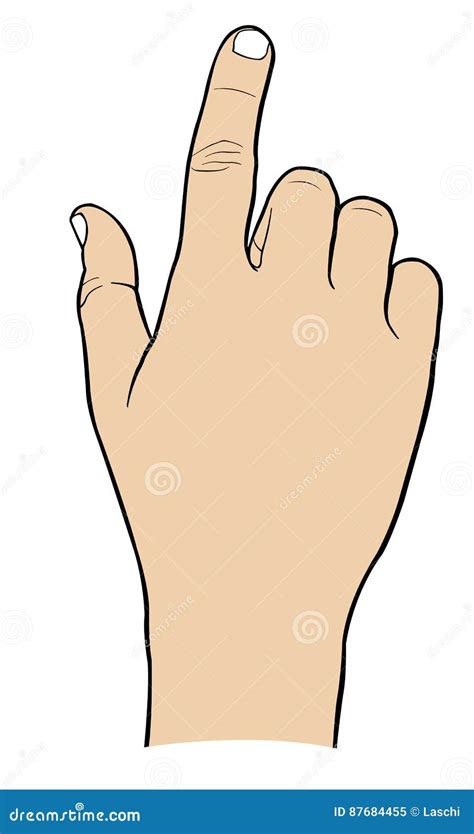 Ilustração De Uma Mão Que Toca Com Dedo Ilustração Do Vetor