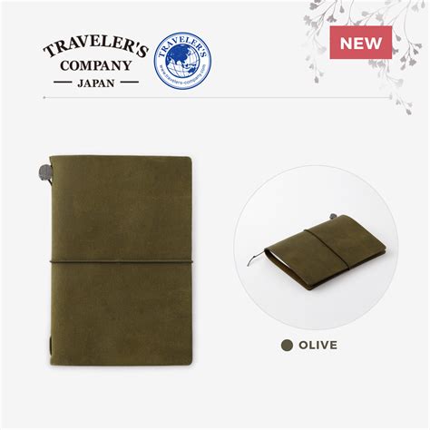 Travelers Notebook Leather Cover Starter Kit Passport Size Olive