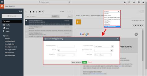 Vtiger 7 Customization Addcreate Opportunities From Mail Manager