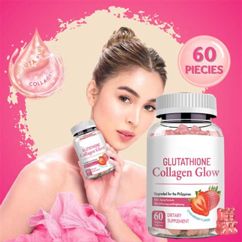 NATURE GLOW Glutathione Collagen Gummies Anti Aging Whitening Collagen