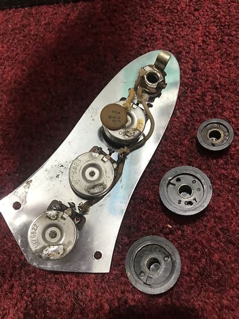 Fender Jazz Bass 1968 Control Plate Knobs Cts 250k Pots Reverb Uk