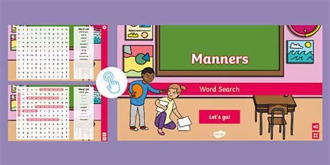 Manners Interactive Word Search Teacher Made Twinkl