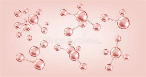 Collagen Molecules With Glossy Effect Realistic Color Icons Stock Vector Illustration Of