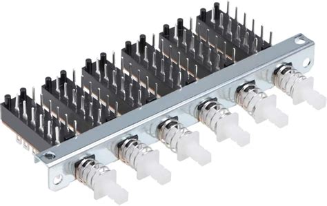 Amazon Com Uxcell Interlock Push Button Switch Piano Type PDT Pin Row Industrial