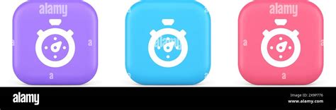 Stopwatch Button Timer Speed Time Counting Accuracy Measure Application Panel Interface 3d