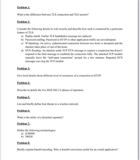Solved Problem 1 What Is The Difference Between TLS Chegg Com