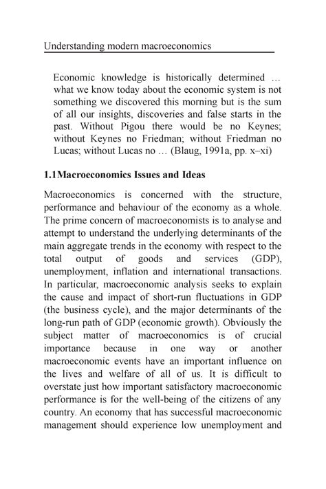 Understanding Modern Macroeconomics Understanding Modern Macroeconomics Economic Knowledge Is