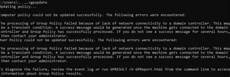 The Processing Of Group Policy Failed
