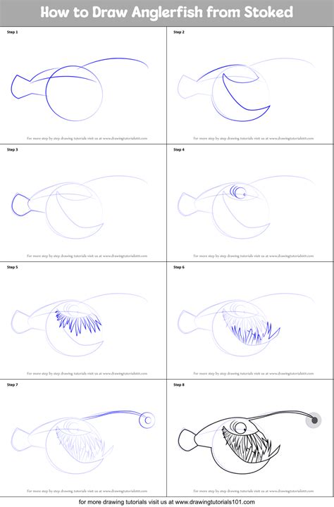 How To Draw Anglerfish From Stoked Stoked Step By Step DrawingTutorials101 Com