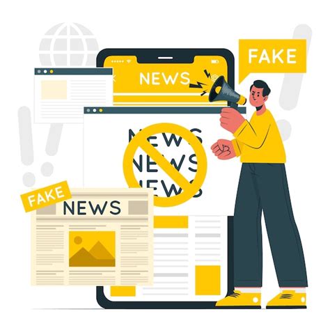 Free Vector Fake News Concept Illustration