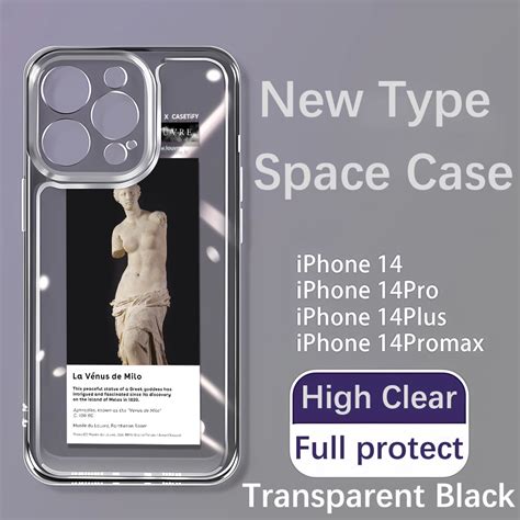 Clear Space Soft Aesthetic Case For Iphone 14promax 11 12 13 7plus X Xr
