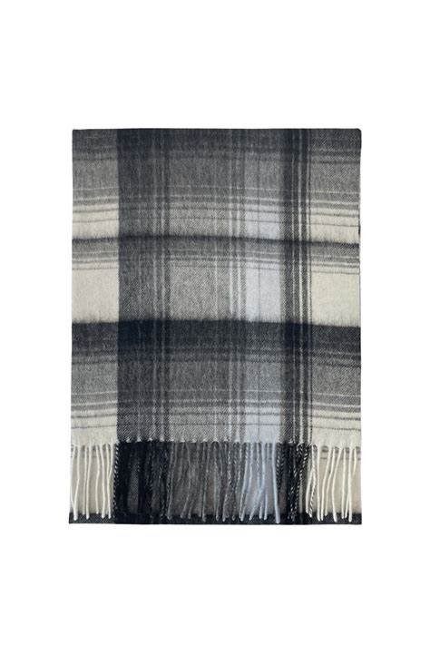 Check Stripe Wool Tassel Scarf Fashion Scarf World