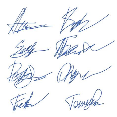 Premium Vector Hand Written Signature Different Example Signatures