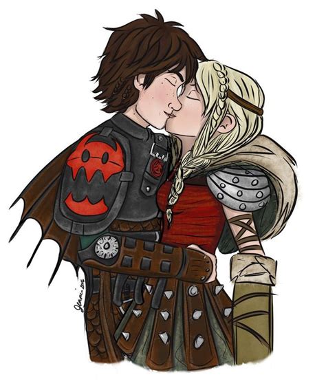 Hiccup And Astrids Kiss Hiccstrid How To Train Your Dragon How