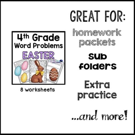 Easter Math Worksheets 4th Grade Bundle By Teaching Buddy Loves Math