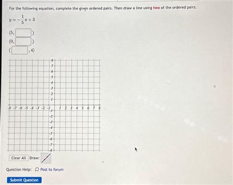 Solved For The Following Equation Complete The Given Chegg
