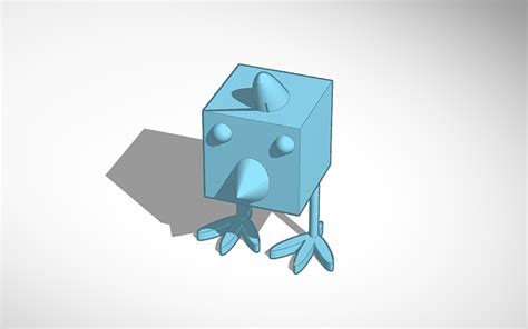 3d Design Walking Chicken Block Narwhal Tinkercad