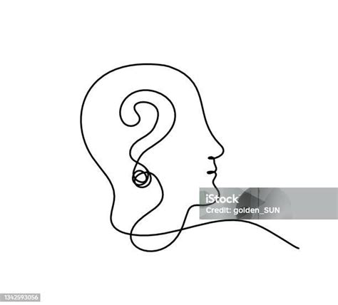 白い背景に線画として疑問符を持つ男のシルエットプロファイル いたずら書きのベクターアート素材や画像を多数ご用意 いたずら書き