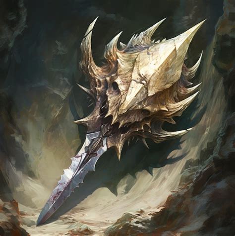 Un Dragon Avec Une épée Sur La Tête Est Représenté Dans Un Tableau