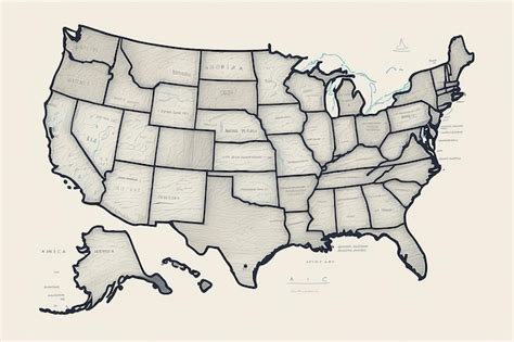 Americana Artistry Handdrawn Map Of The Western Hemisphere Premium Ai