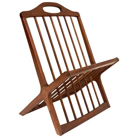 Walnut Side Table W Magazine Rack By Arthur Umanoff At 1stdibs