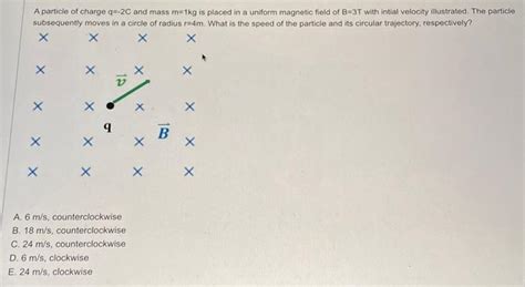 Solved A Particle Of Charge Q 2C And Mass M 1 Kg Is Placed Chegg