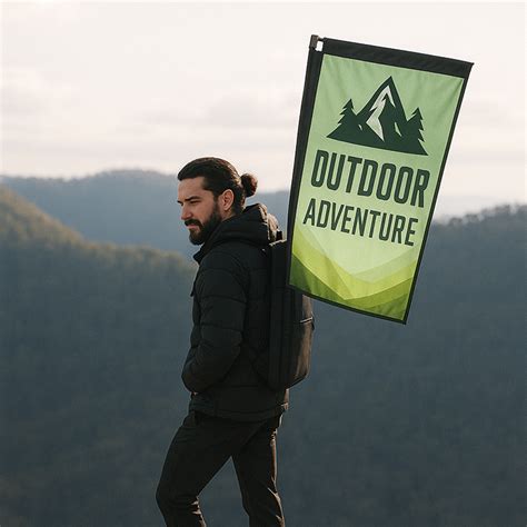 Rectangle Backpack Flag Eye Catching Walking Banner For Brand Promotion