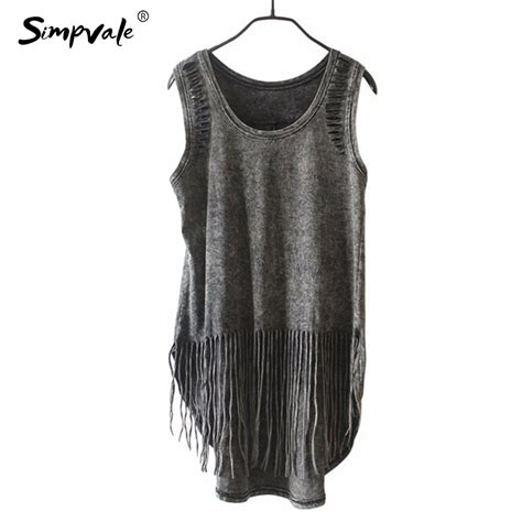 Simpvale Punk Style Black Crochet Long Tank Tops Women Summer Fashion