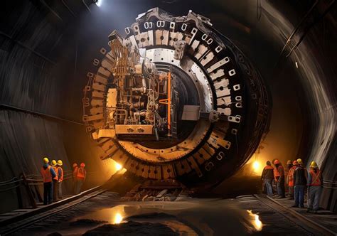 Premium Ai Image Shield Tunneling Machines Are Excavating Tunnels Ai