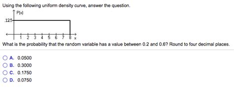 Solved Using The Following Uniform Density Curve Answer The Chegg
