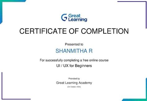 Shanmitha R On Linkedin Successfully Completed A Course On Uiux For Beginners Provided By Great